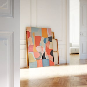 Colorful Organic Shapes Wall Art, Mid Century Organic Shapes Art, Home ...