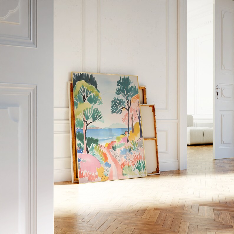 Watercolor Coastal Pacific Wall Art, Painting Ocean View Art, Coastal ...