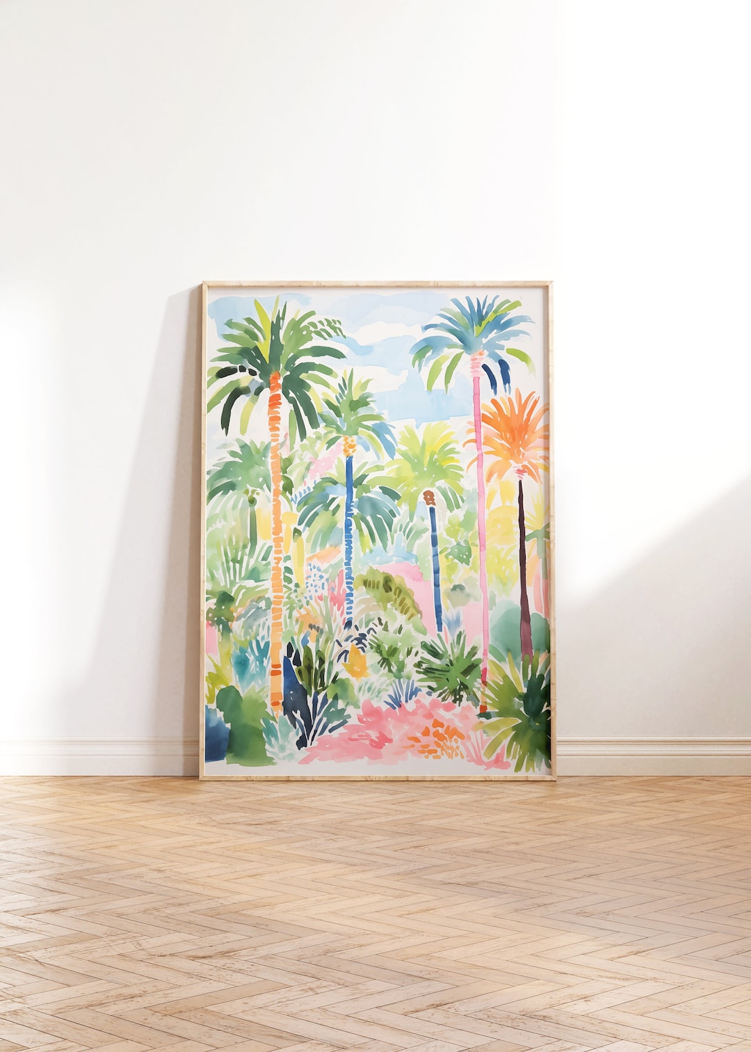 Watercolor Palm Trees Beach Art, Coastal Painting (digital Download) - Etsy