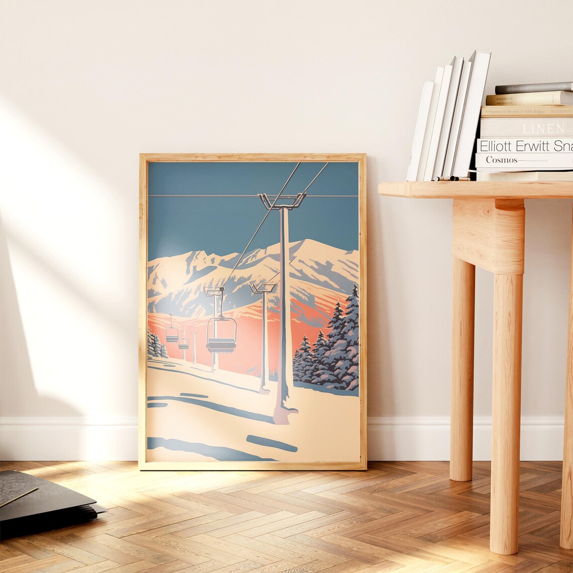 Retro Ski Lift Art Print, Vintage Mountain View (digital Download) - Etsy