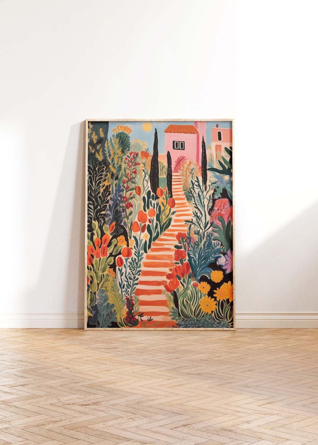 Boho Flowers Watercolor Painting, House and Garden Art (digital ...