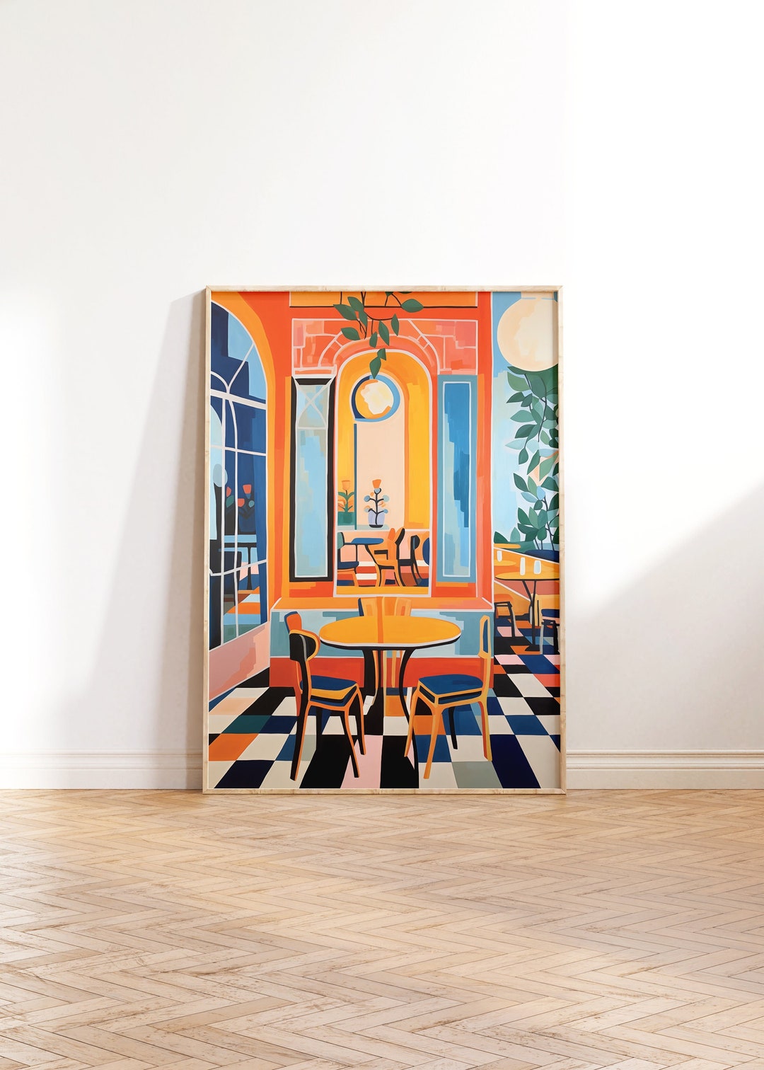 Colorful Cafe Wall Art, Painting Coffee Cafe Wall Art, Restaurant Decor ...