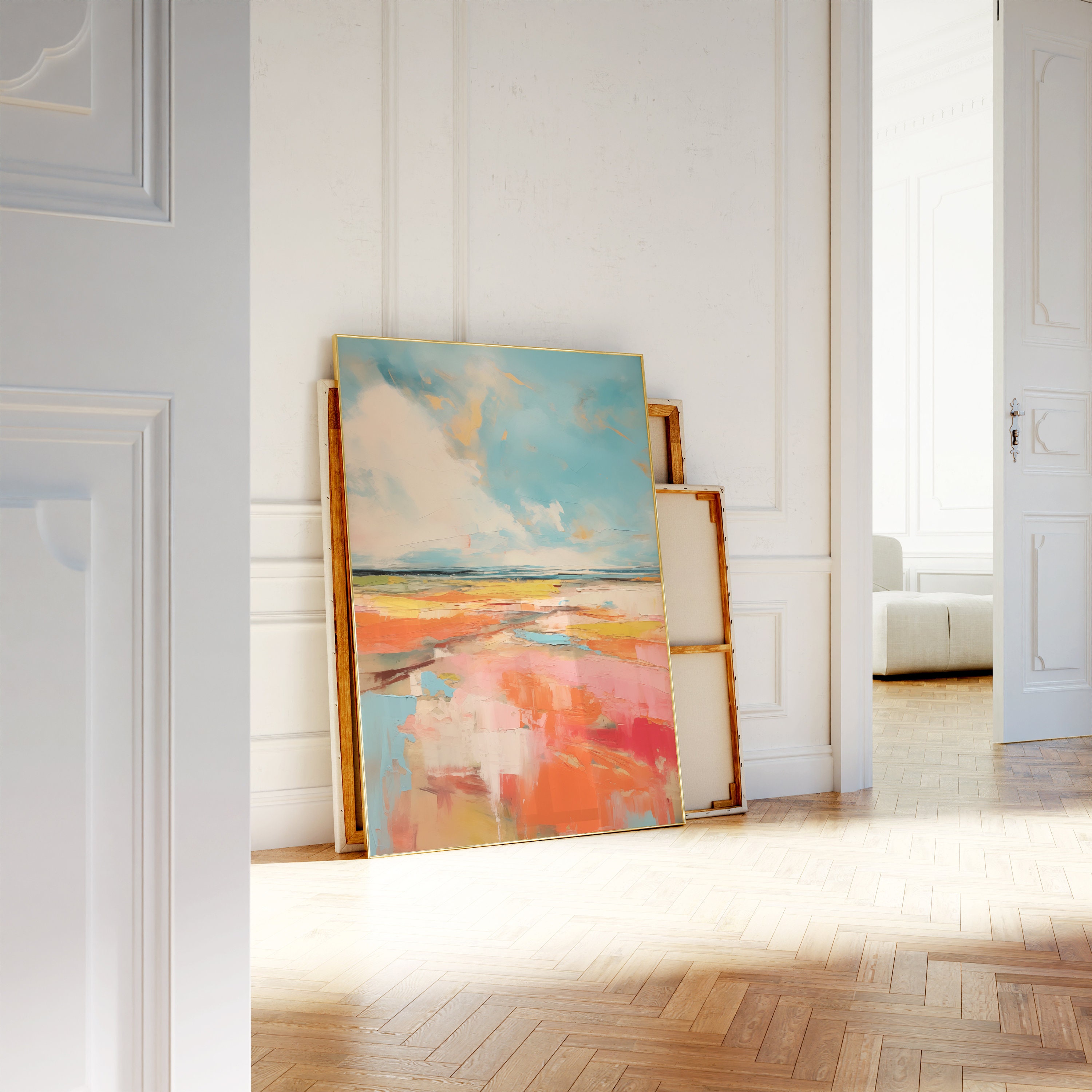 Abstract Landscape Wall Art, Painting Mountain Home Decor Wall Art ...