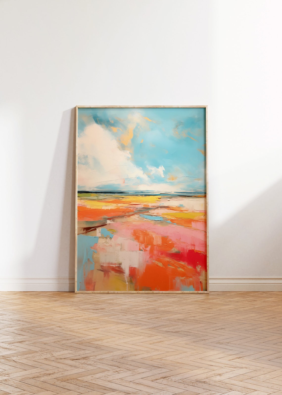 Abstract Landscape Wall Art, Painting Mountain Home Decor Wall Art ...