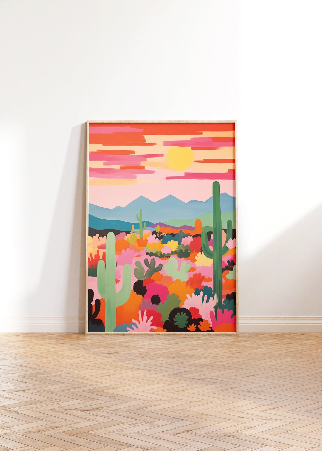 Abstract Saguaro Cactus Twilight Art, Southwest Decor (digital Download ...