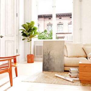 Monochromatic Style Trees Wall Art, Painting Nature Art, Monochromatic ...