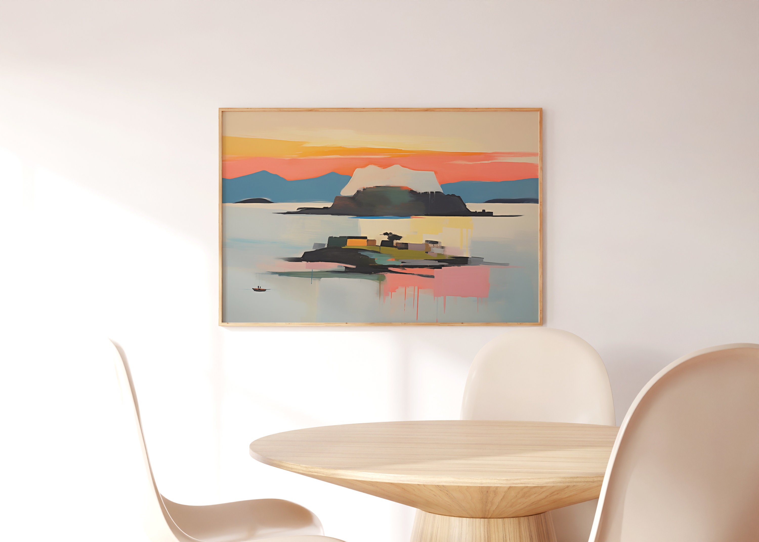 Abstract Salish Sea Landscape Wall Art, Colorful Salish Sea Painting ...