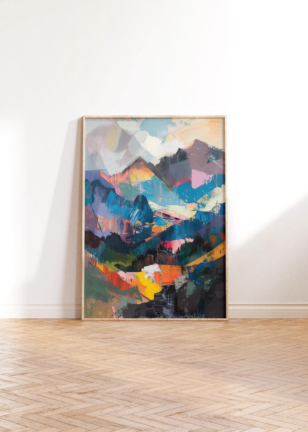 Colorful Colorado Mountains Wall Art, Painting Colorful Mountain Art ...