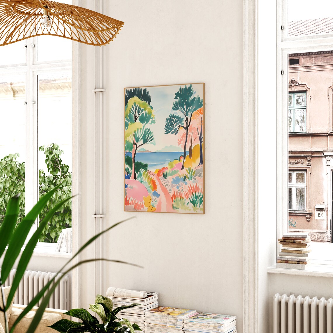 Watercolor Coastal Pacific Wall Art, Painting Ocean View Art, Coastal ...