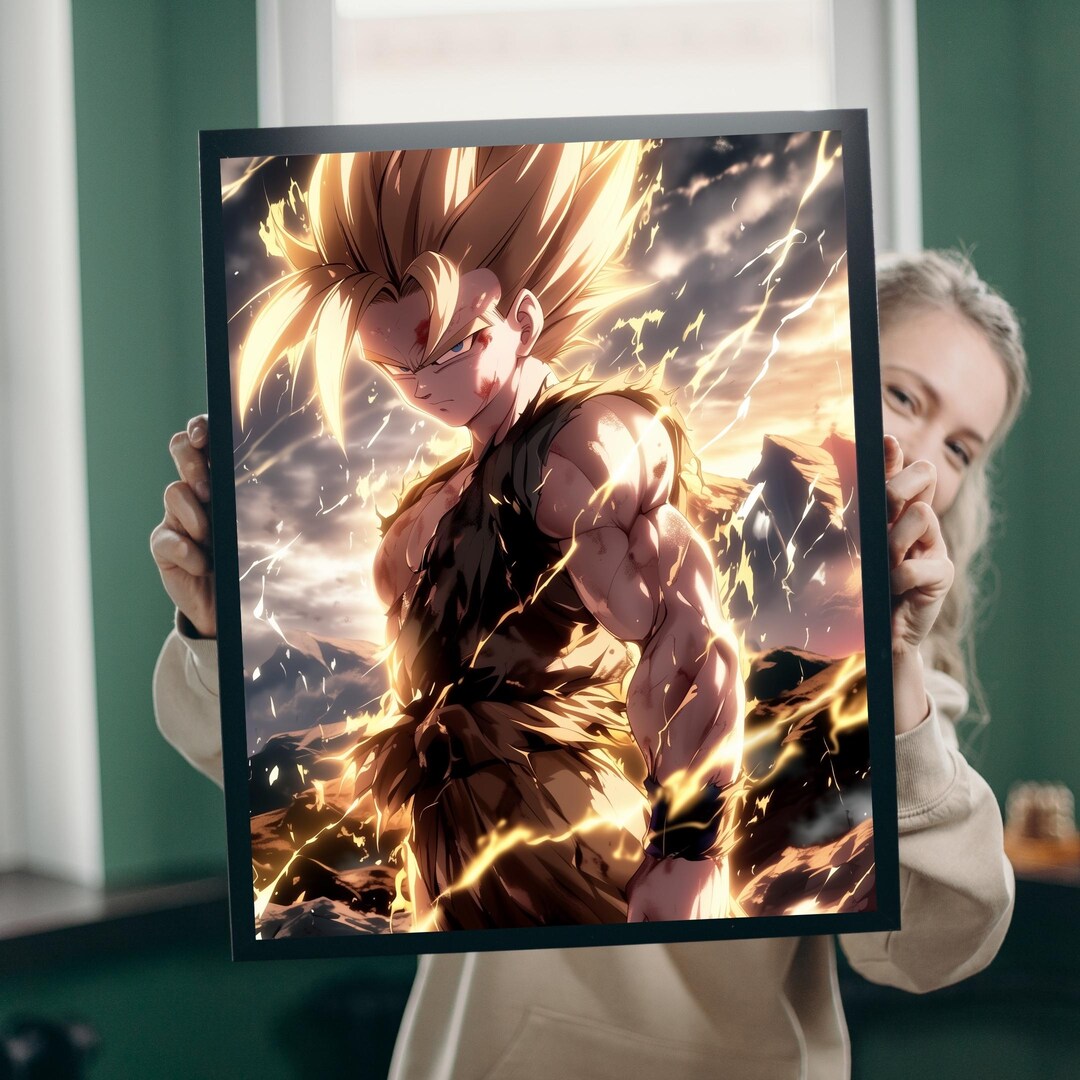 Powerful Gohan Ssj2 Poster, Dragonball Lover, Anime Gift, Birthday Gift ...