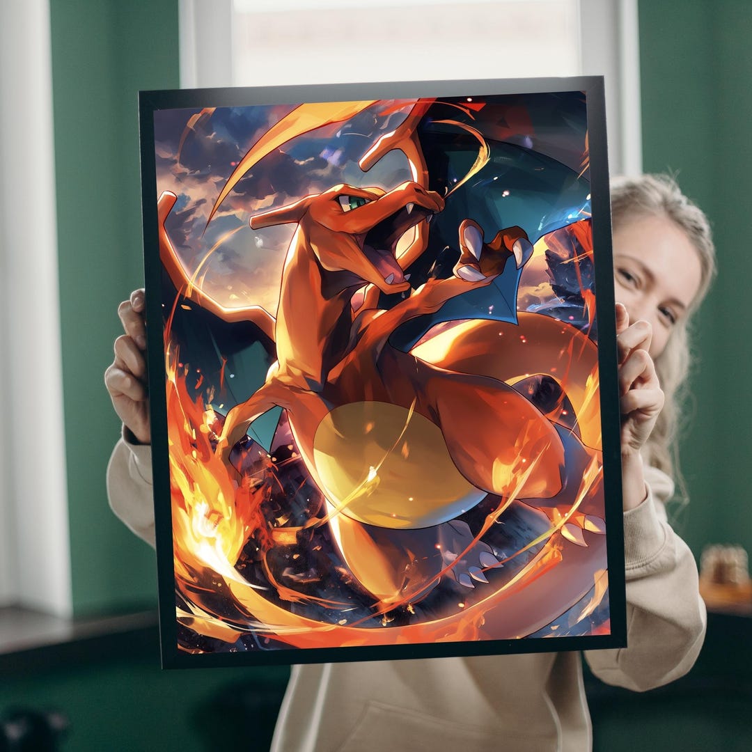 Charizard Poster, Pokemon Wall Art, Gotta Catch Em All, Pokemon Lover ...