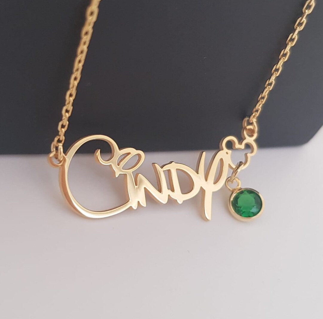 Custom Name Necklace With Disney Font, Dainty Name Neclace With ...