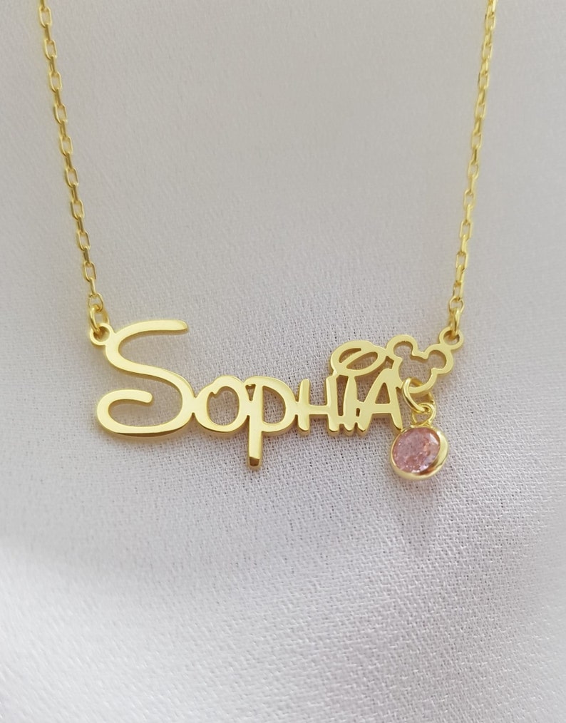 Custom Name Necklace With Disney Font, Dainty Name Neclace With ...