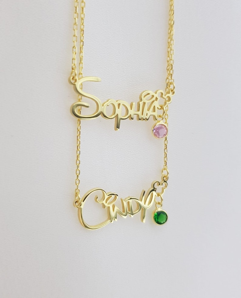 Custom Name Necklace With Disney Font, Dainty Name Neclace With ...