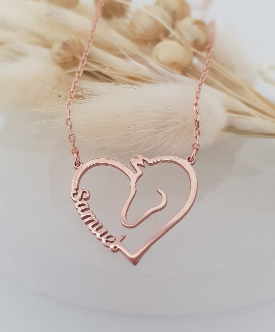 Custom Horse Necklace, Horse Rider Name Necklace, Silver Horse Necklace ...