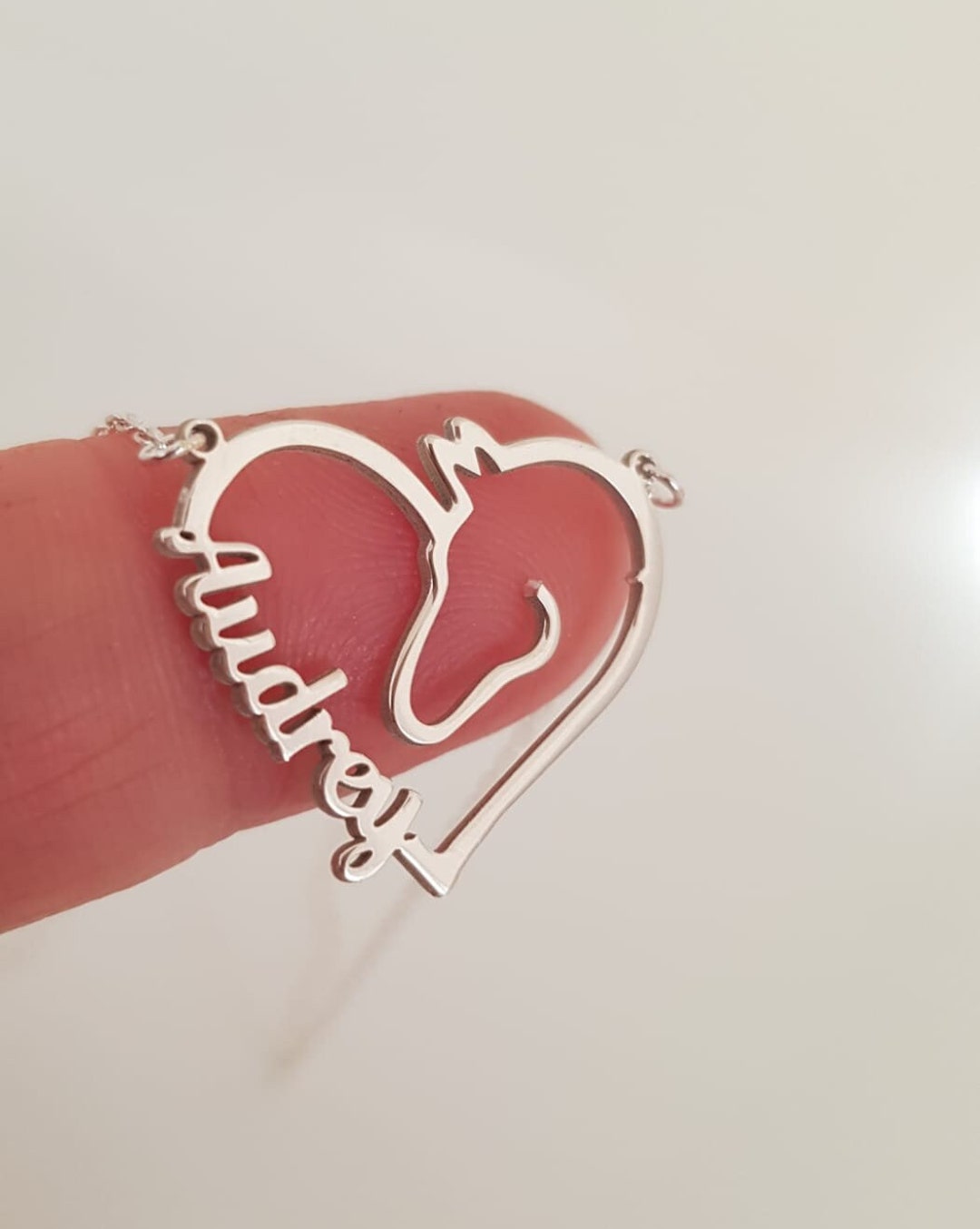 Custom Horse Necklace, Horse Rider Name Necklace, Silver Horse Necklace ...