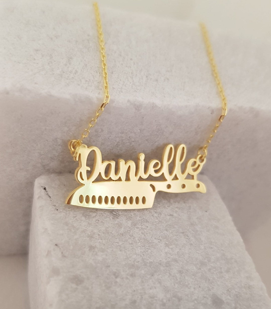 Chef Knife Necklace, Custom Chef Necklace, Knife Name Necklace, Gold ...