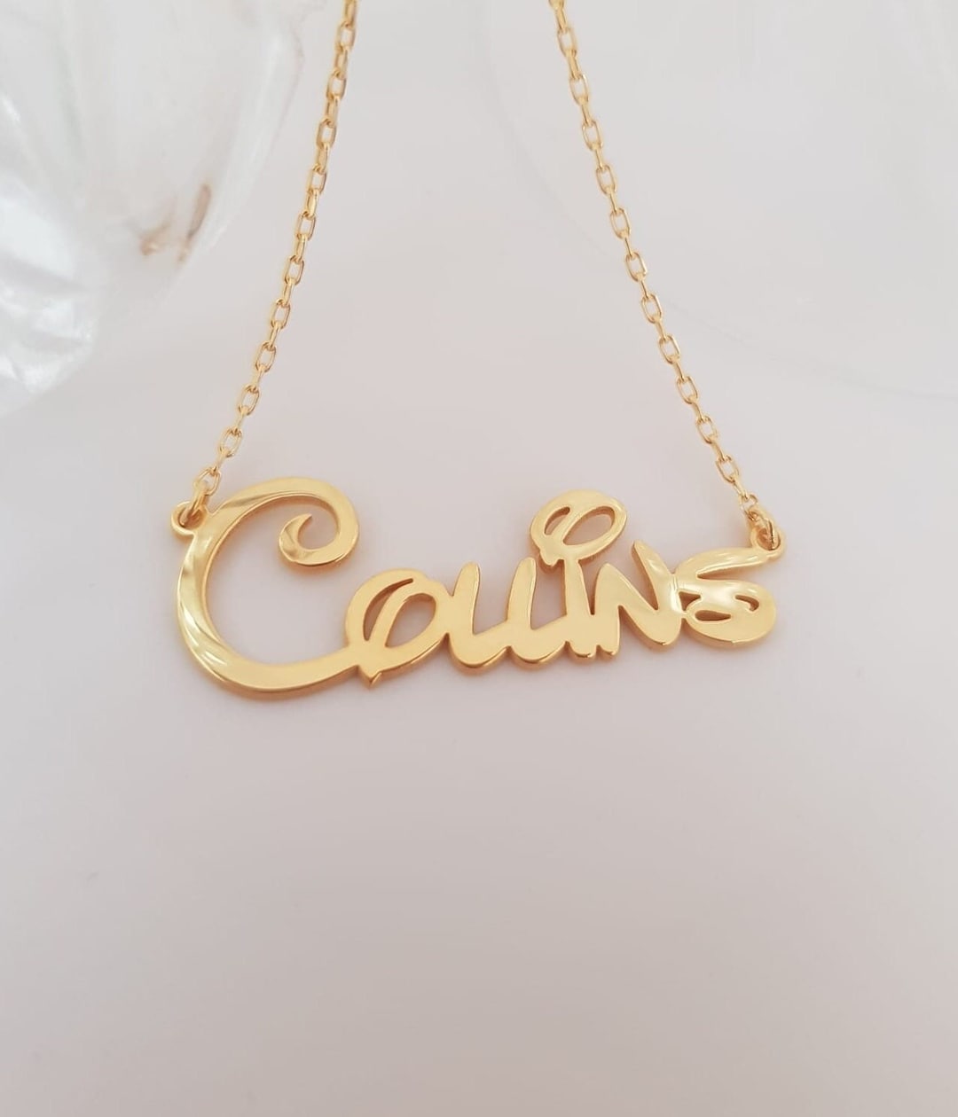 Gold Name Necklace With Disney Font, Silver Name Necklace, Cartoon Name ...
