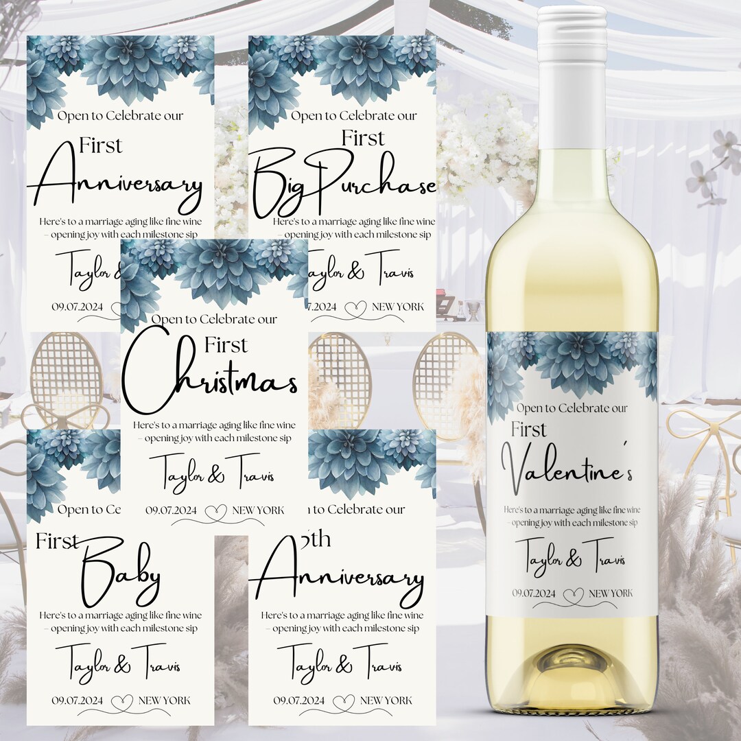 Wine Labels for Gift, Wedding Gift Wine Labels, 6 Different Label to ...
