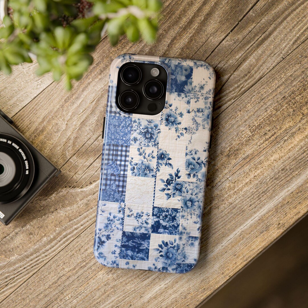 French Vintage Patchwork Quilt Phone Case – Lace and Checkered Details ...