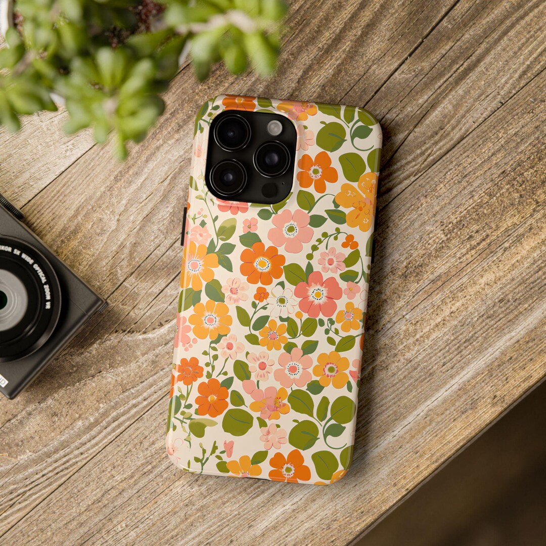 Retro Groovy Flowers Phone Case – 1970s Flower Power Vintage Floral ...