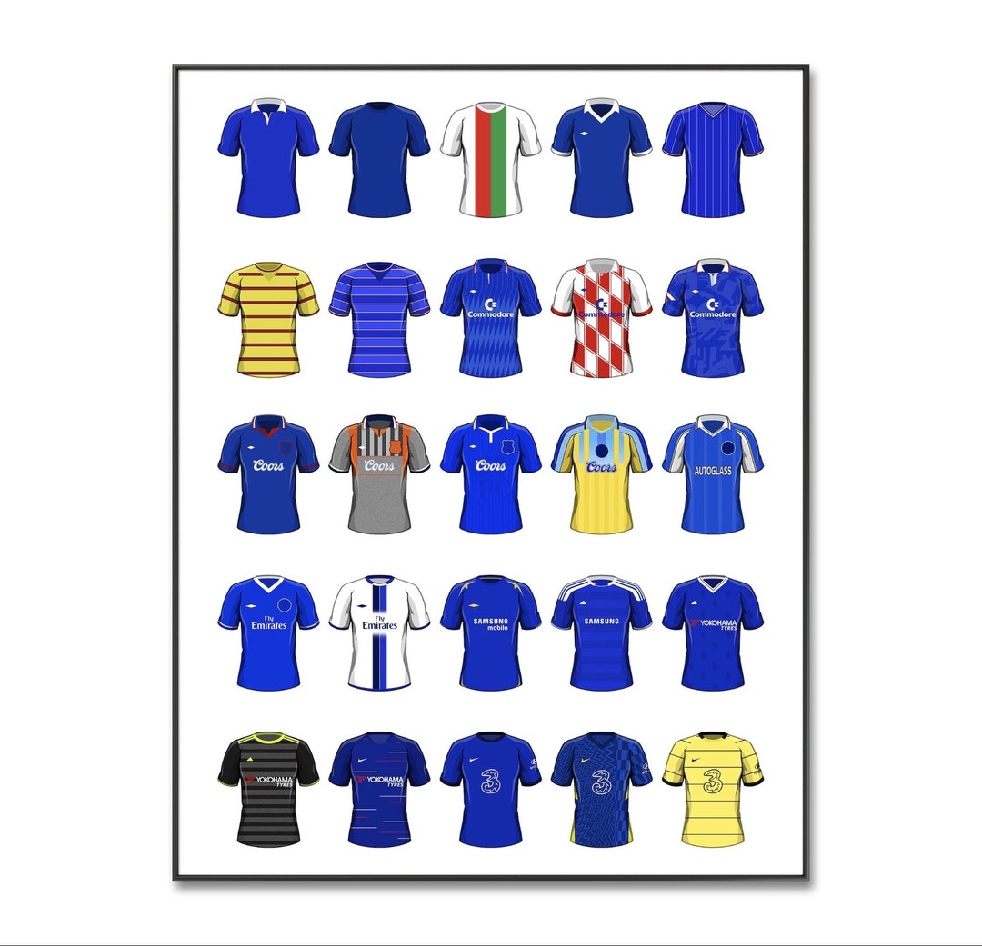 Chelsea Football Shirt Poster: Retro Soccer Jersey Print (A4) - Etsy