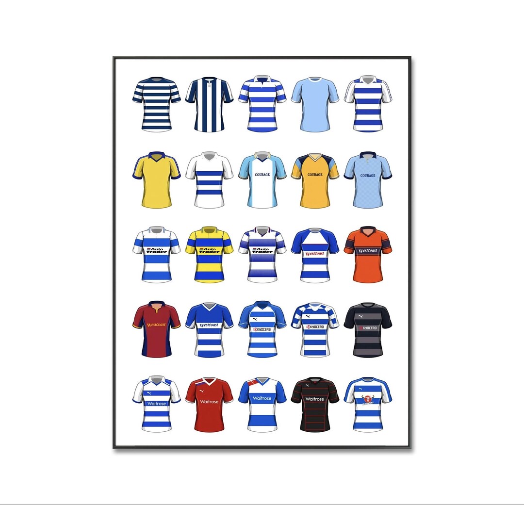Reading Football Shirt Poster Reading Football Poster Retro Soccer Kit ...