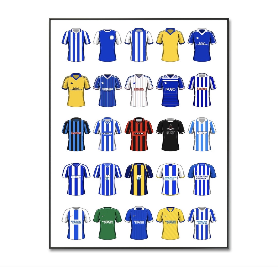 Brighton Football Shirt | Brighton and Hove Albion | Brighton Print ...