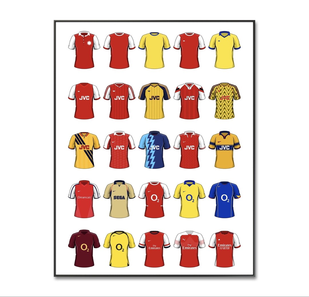 Arsenal Poster | Arsenal Football Shirt | Arsenal Retro Classic Shirt ...