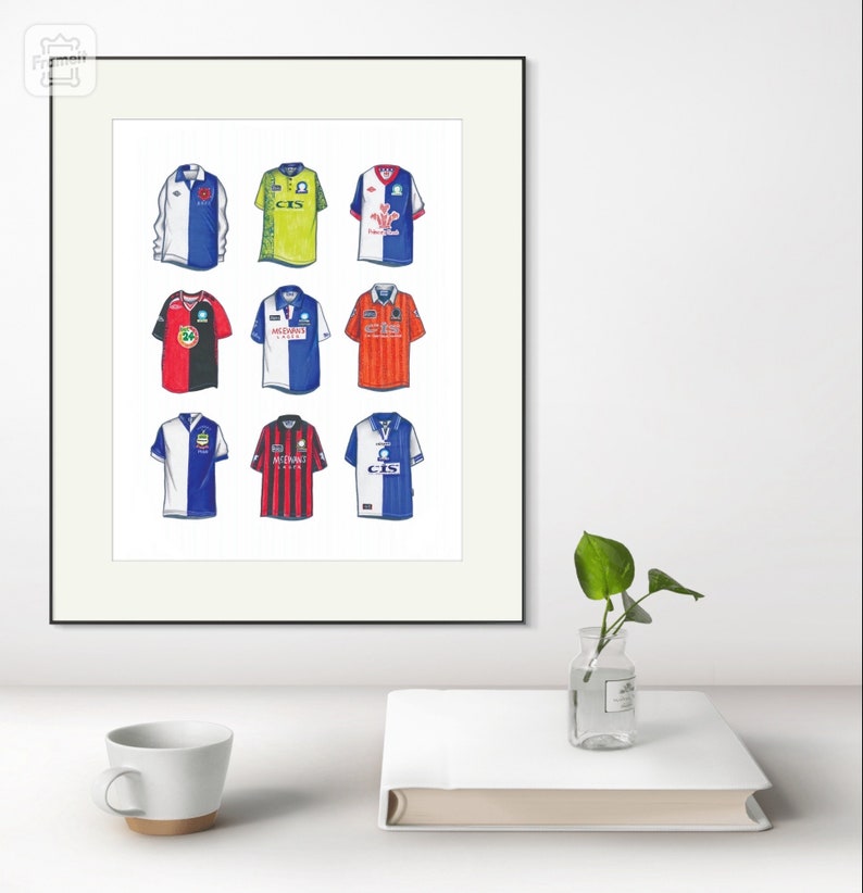 Blackburn Rovers Football Shirt Poster Football Print Blackburn ...