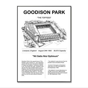 Everton Football Poster | Goodison Park Poster | Everton Stadium ...