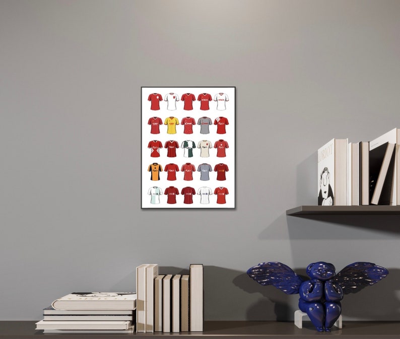 Liverpool Football Shirts Poster, Liverpool FC Classic Retro LFC ...