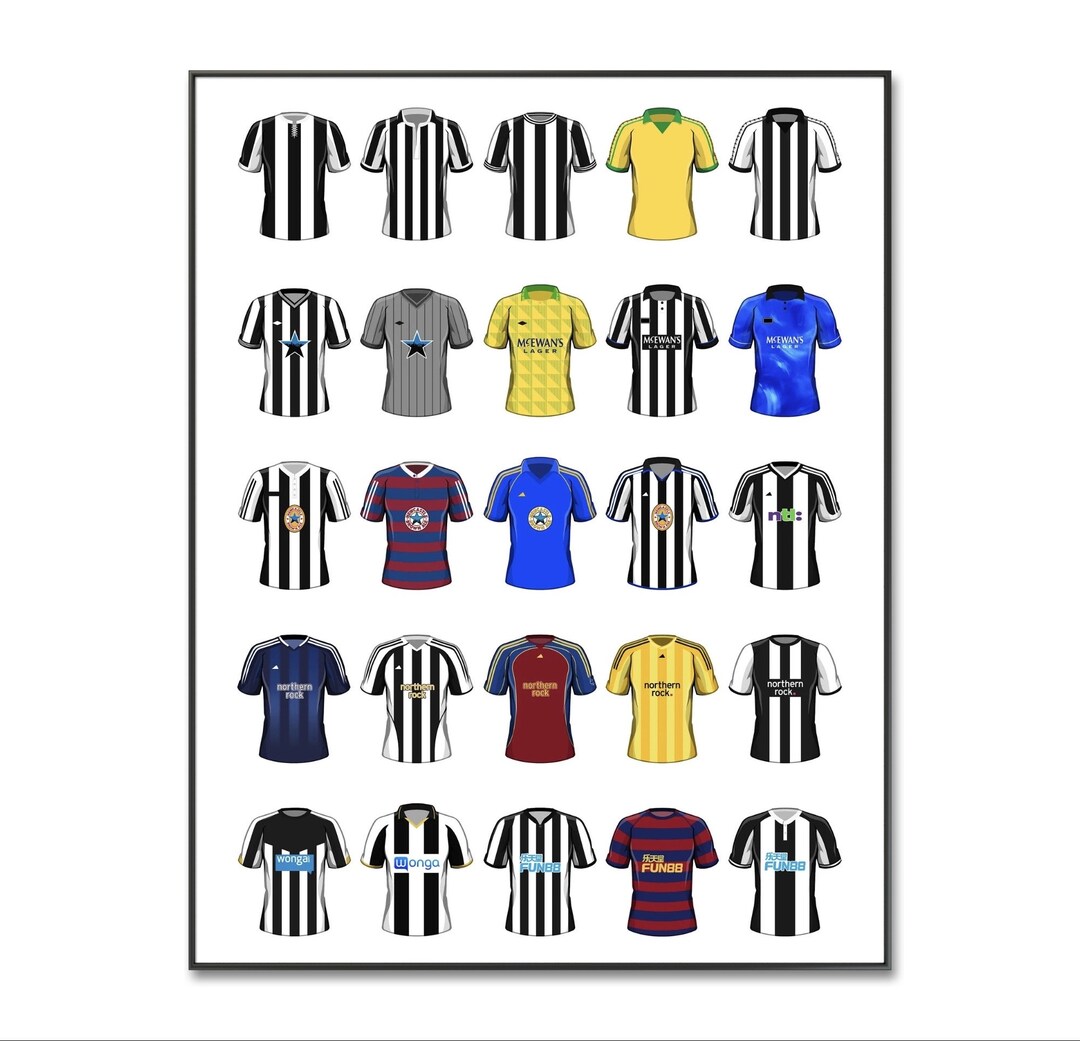 Newcastle United Football Shirts Poster, Newcastle United NUFC Classic ...