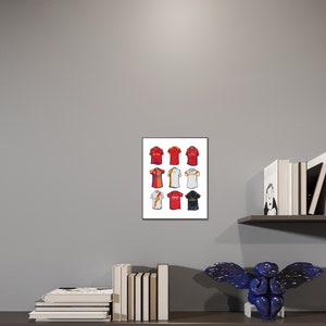 Roma Football Shirt Poster, AS Roma Poster, AS Roma Shirt Print, Retro ...