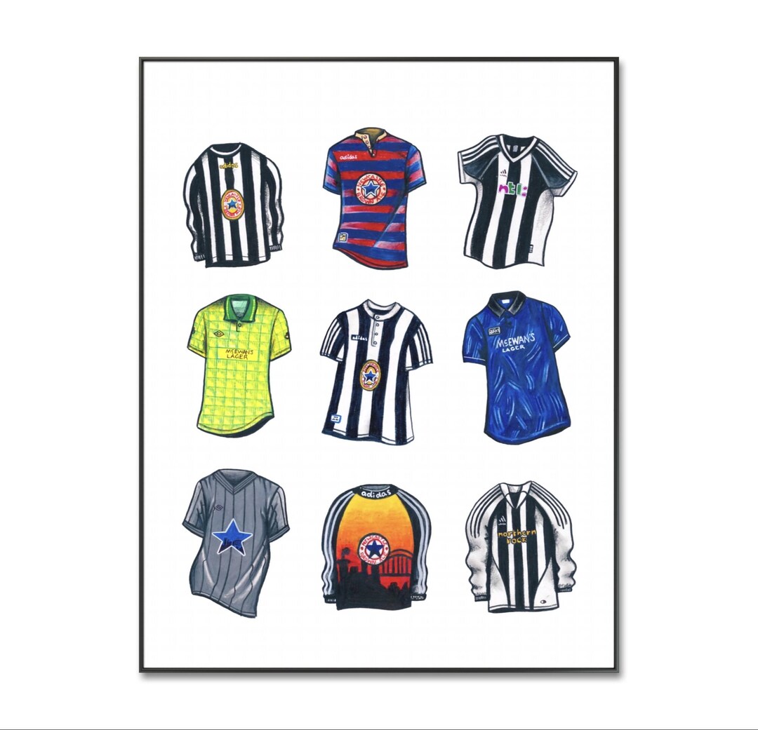 Newcastle United Football Shirt Poster | Newcastle Football Poster ...