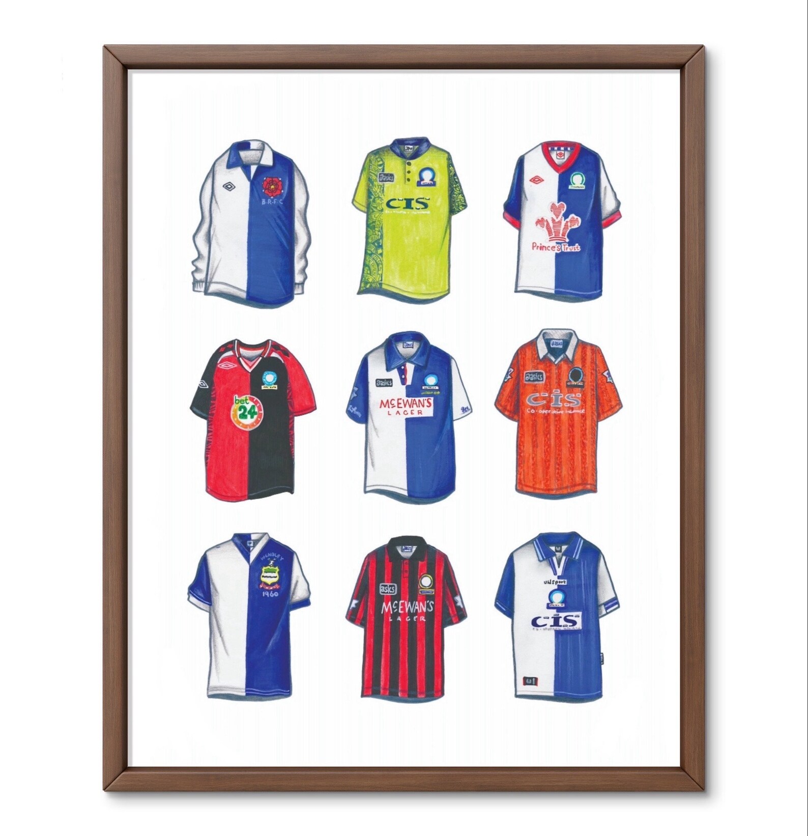Blackburn Rovers Football Shirt Poster | Football Print | Blackburn ...