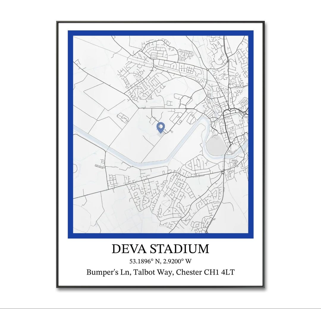 Chester FC Football Poster | Deva Stadium Football Poster | Chester ...