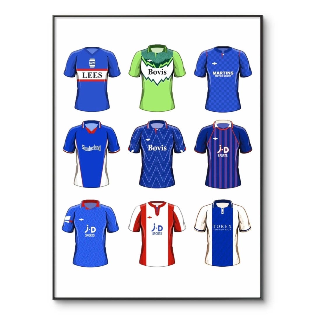 Oldham Athletic Poster: Retro Kit | Oldham Football Shirt | Classic ...