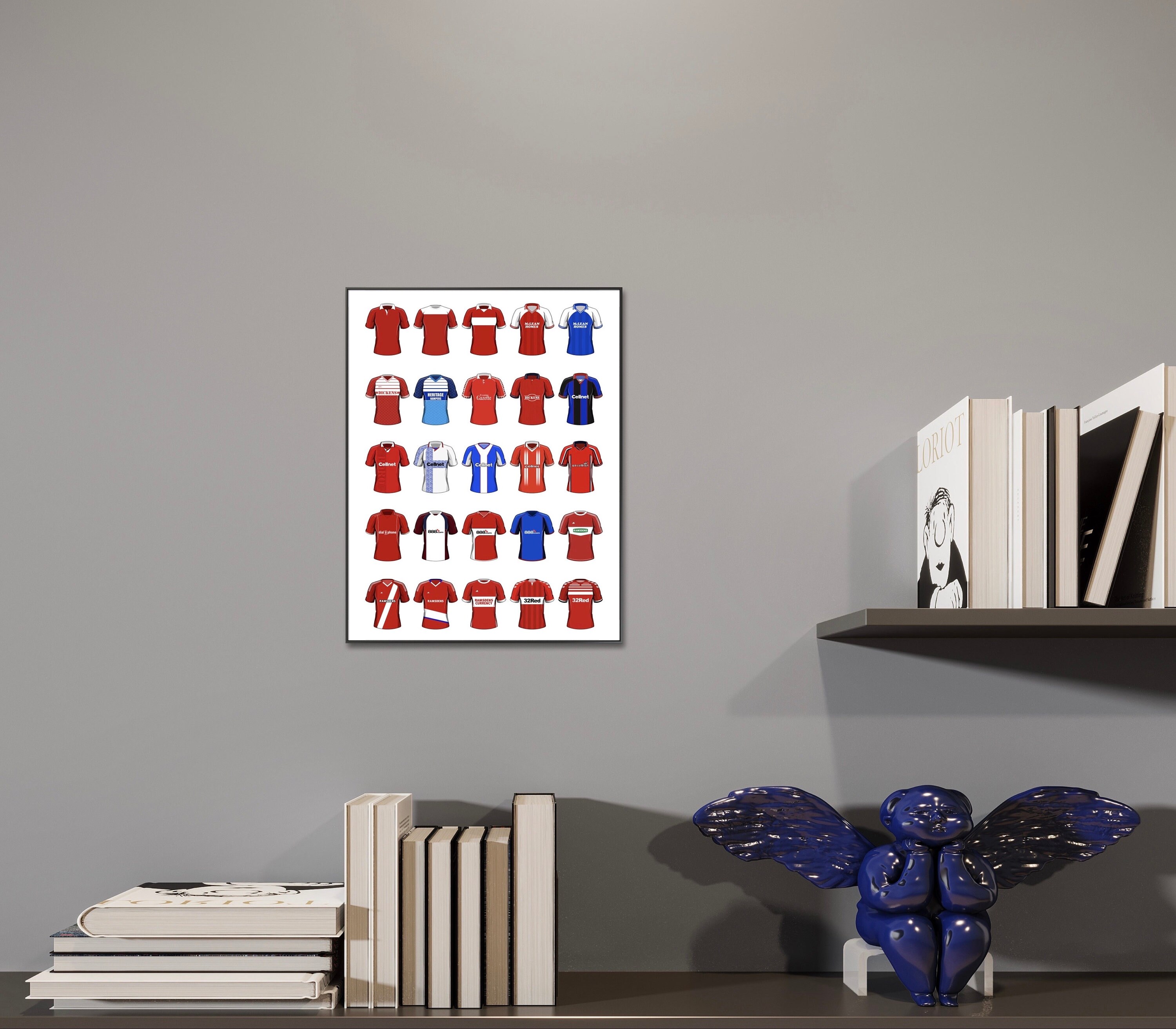 Middlesbrough Football Shirts Poster Middlesbrough Shirt Handmade ...