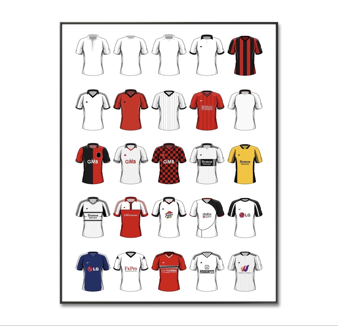 Fulham Football Poster | Classic Football Shirts | Fulham FC | Retro ...
