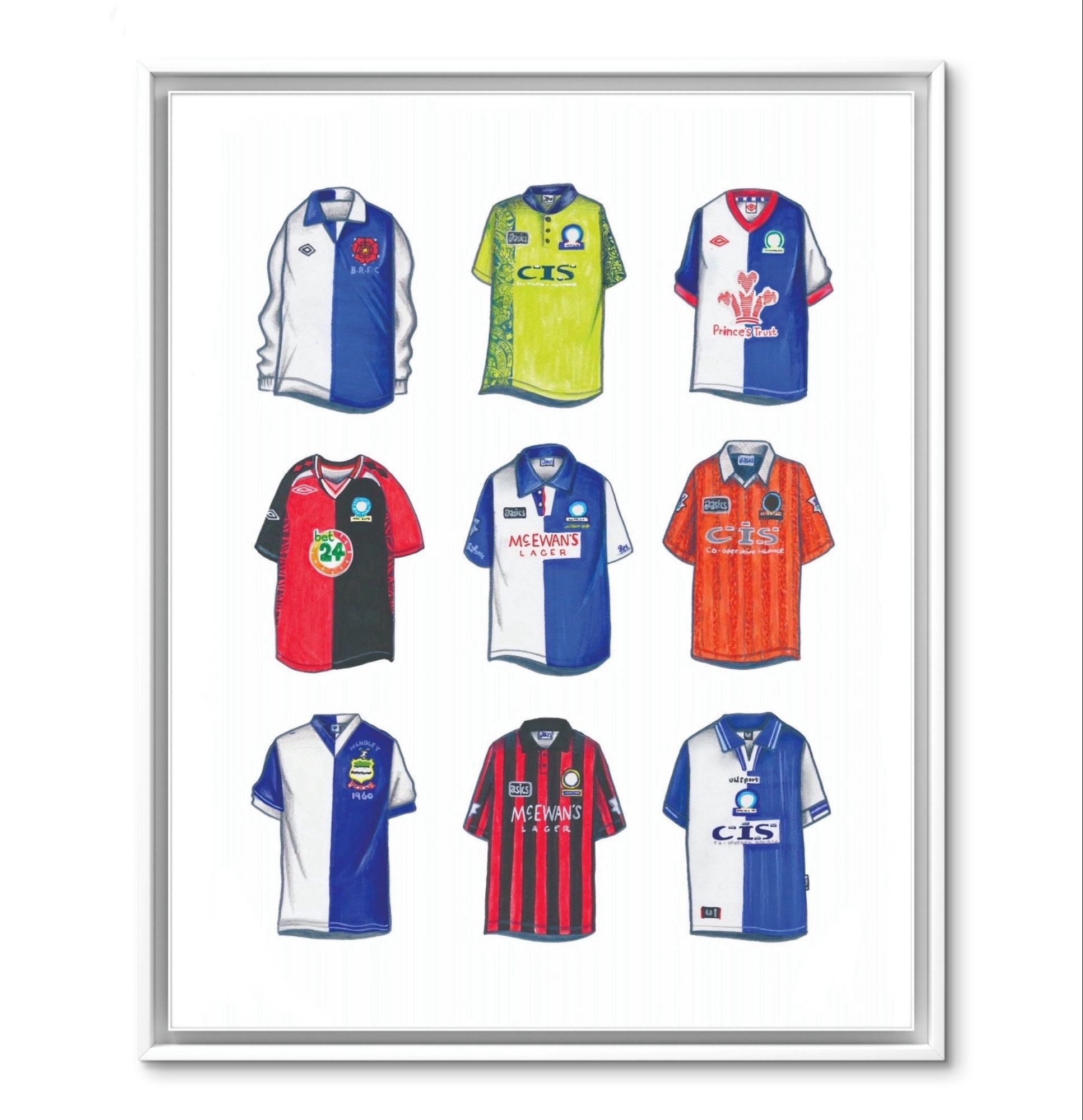 Blackburn Rovers Football Shirt Poster Football Print Blackburn ...