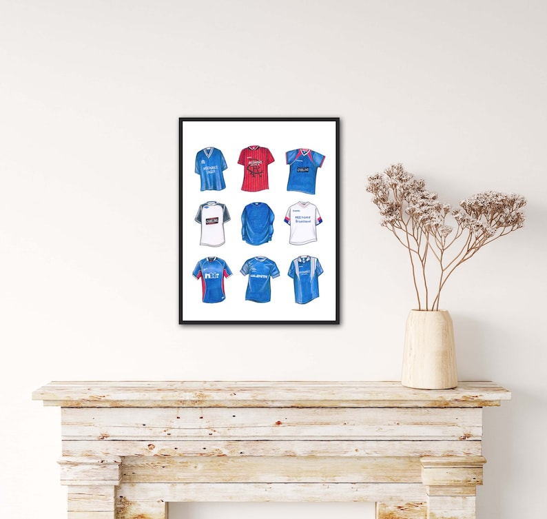 Rangers Football Shirt Poster, Rangers Football Club Classic Shirt ...