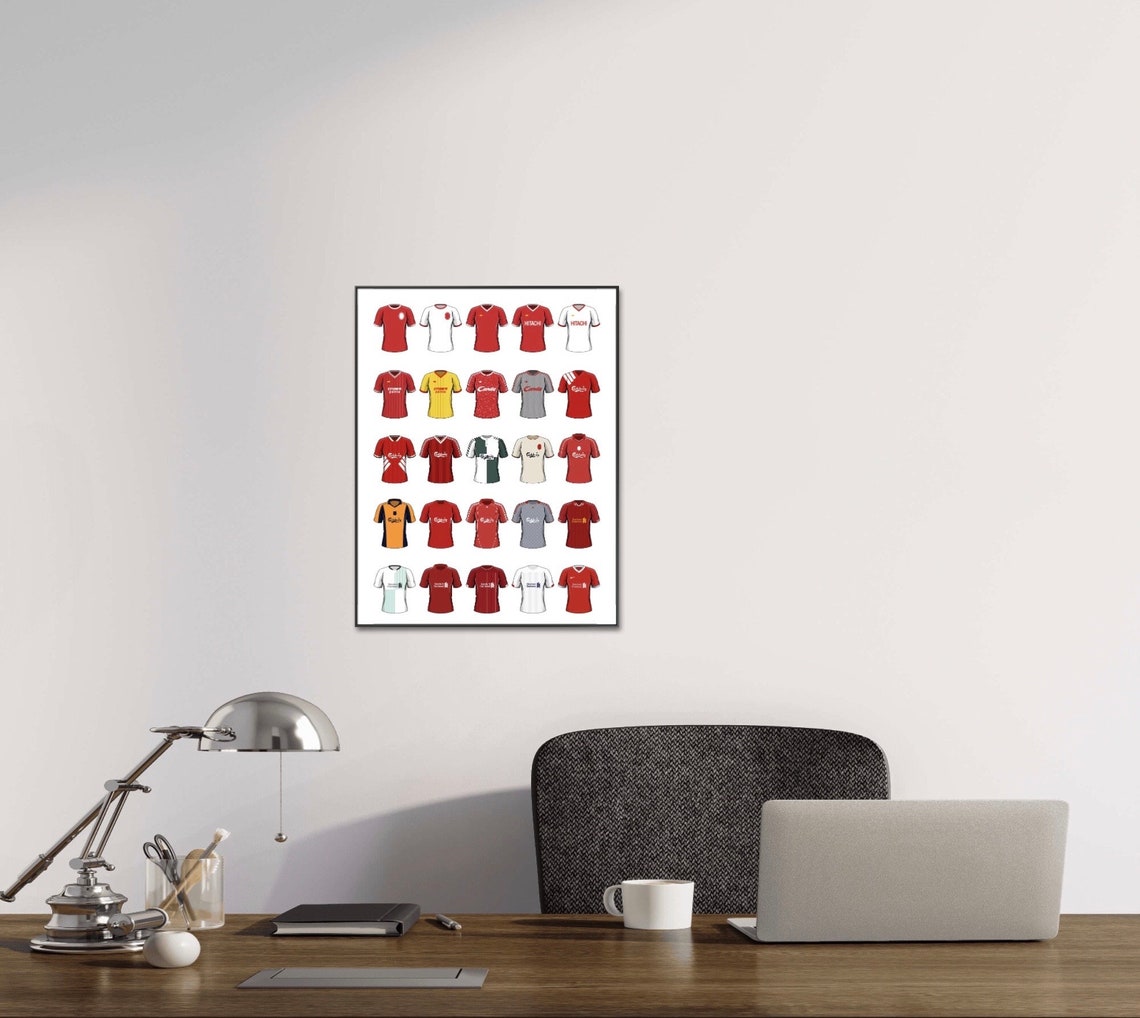 Liverpool Football Shirts Poster, Liverpool FC Classic Retro LFC ...