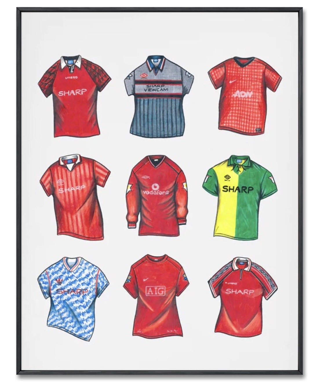 Man United Football Shirt Poster Manchester United the Red - Etsy