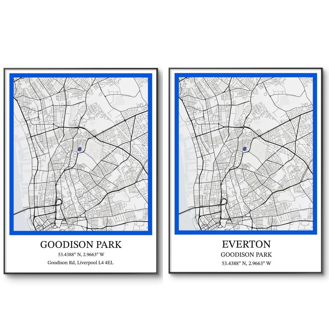 Everton Football Poster | Goodison Park Poster | Everton Stadium ...