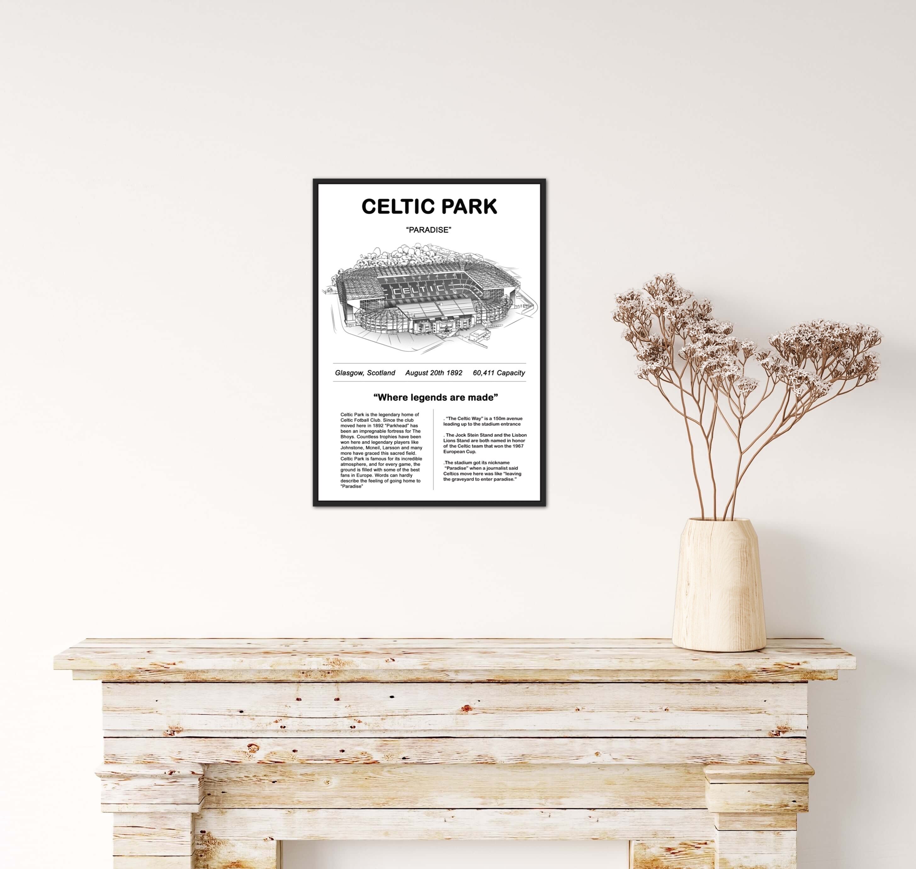 Celtic Poster, Celic Football Print, Celtic Park, Celtic Football Club ...