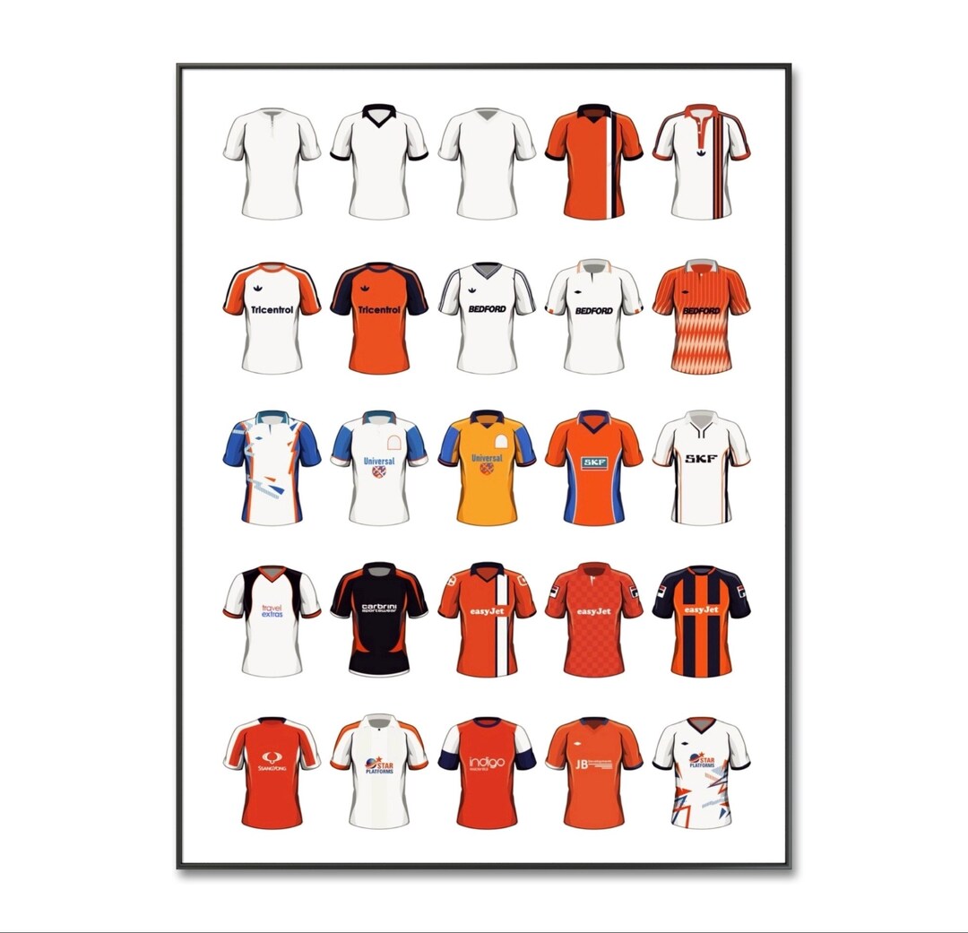 Luton Town Football Shirt Poster: Retro Kit A4 Print - Etsy