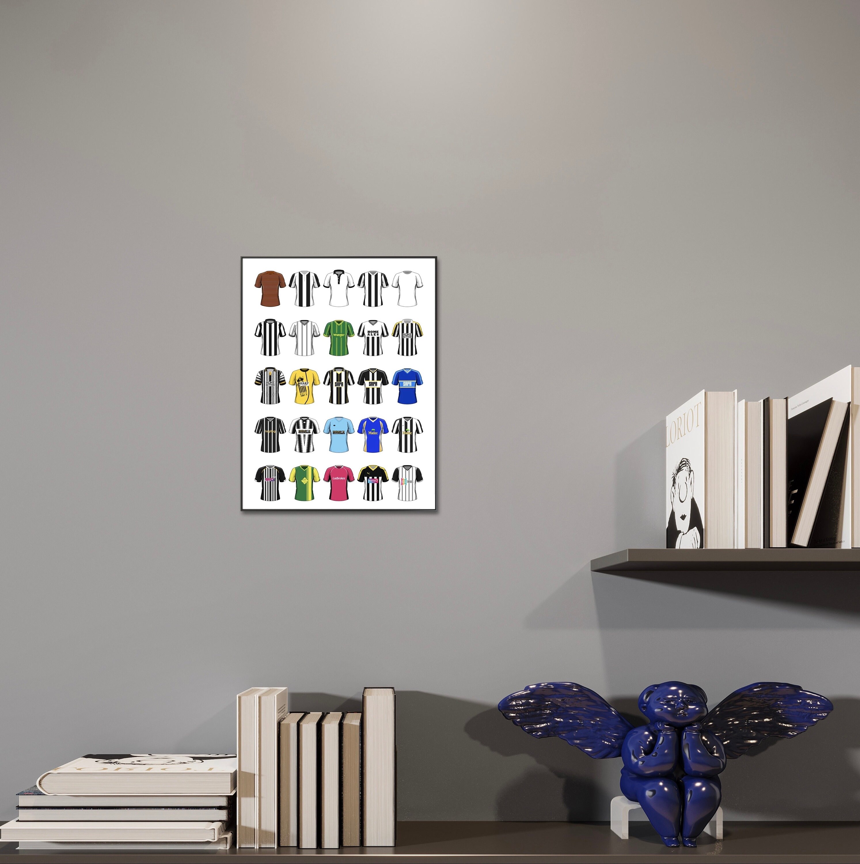 Notts County Shirts Poster, Notts County FC Classic Retro Football Top ...