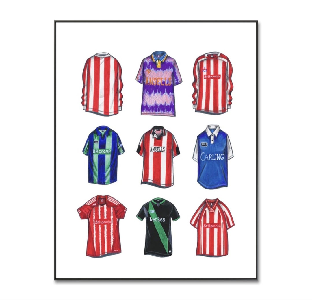 Stoke City FC Classic Retro Football Shirts Poster, the Potters ...