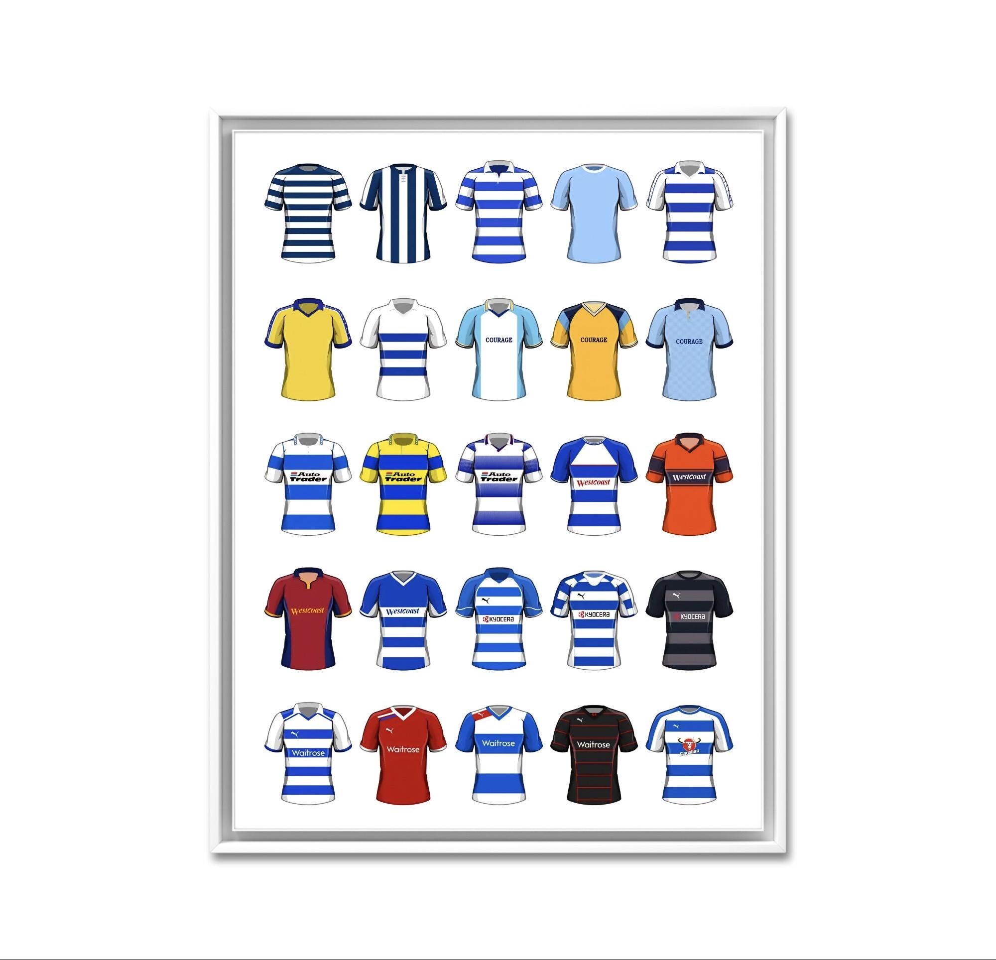 Reading Football Shirt Poster Reading Football Poster Retro Soccer Kit ...
